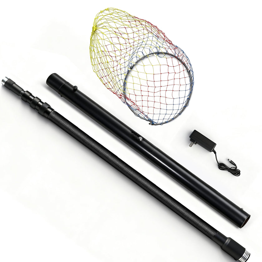 Battery Powered Carbon Fiber Landing Net with Extendable Handle – Hookrjack